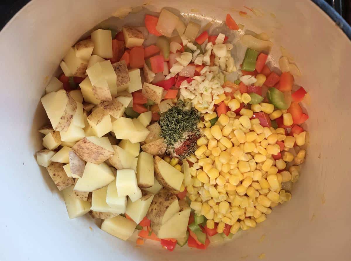 Easy Vegetable Corn Chowder (Vegan) - Melissatraub.com